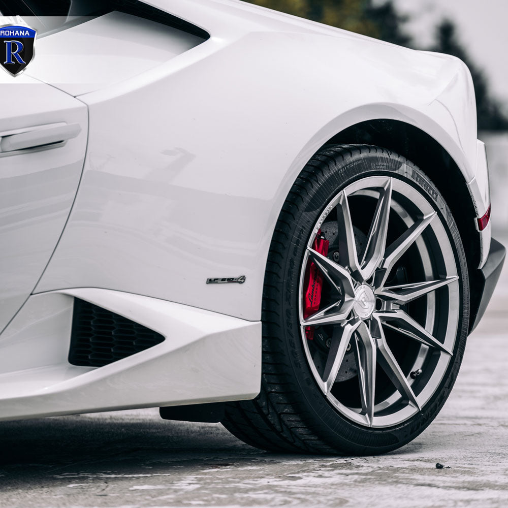 20" Rohana RFX13 Silver 20x9 Forged Concave Wheels Rims Fits Tesla Mod ...